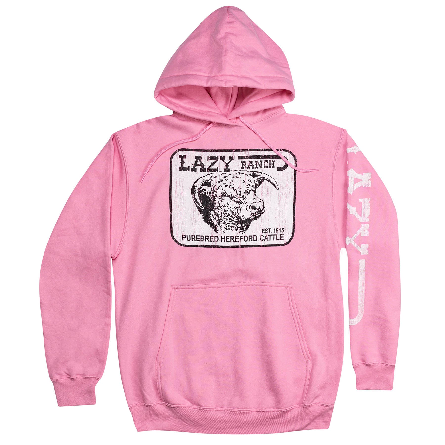Lazy J Ranch Willow Cattle Headquarters Pullover Hoodie - Pink