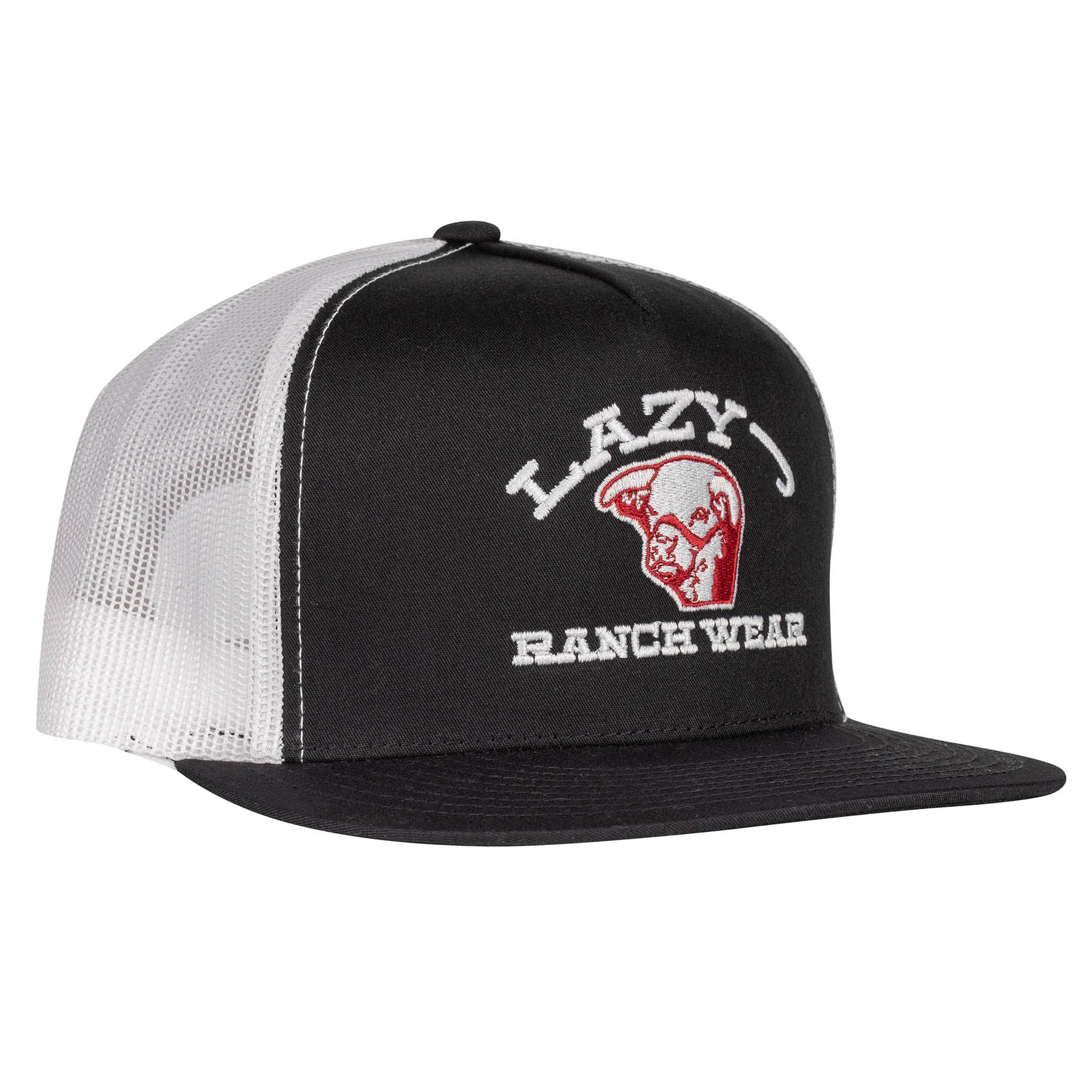 Lazy J Ranch Black & White Embroidered Show Time Classic Five Panel Tr