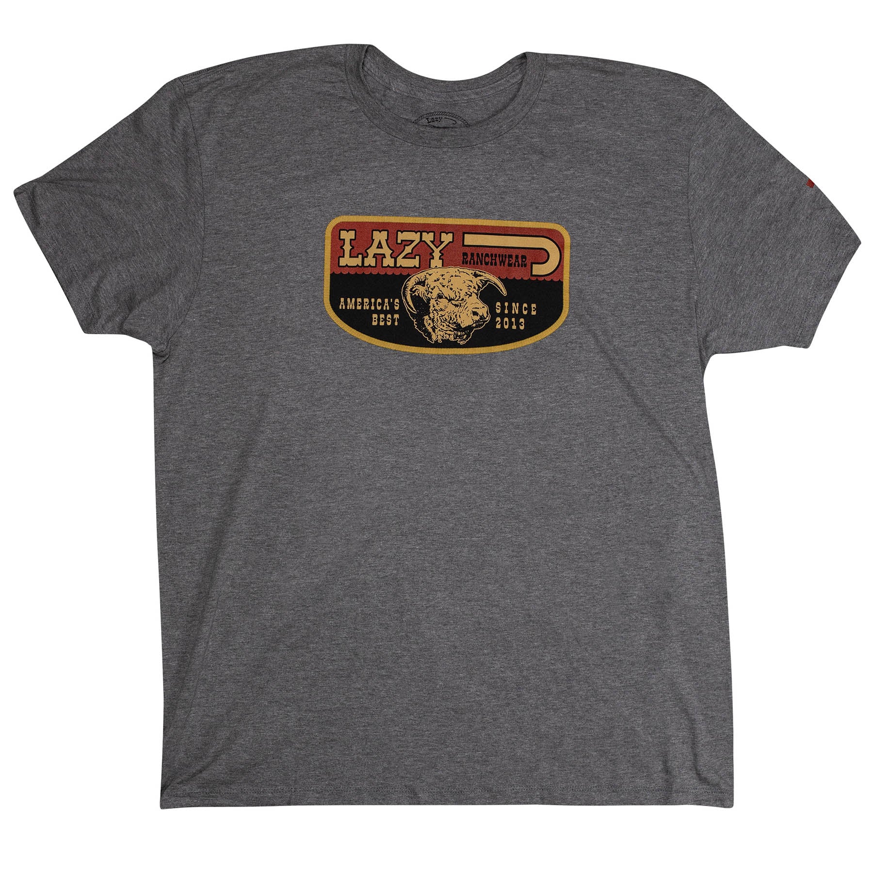 Lazy J Ranch America's Best Banner Short Sleeve T-Shirt - Grey
