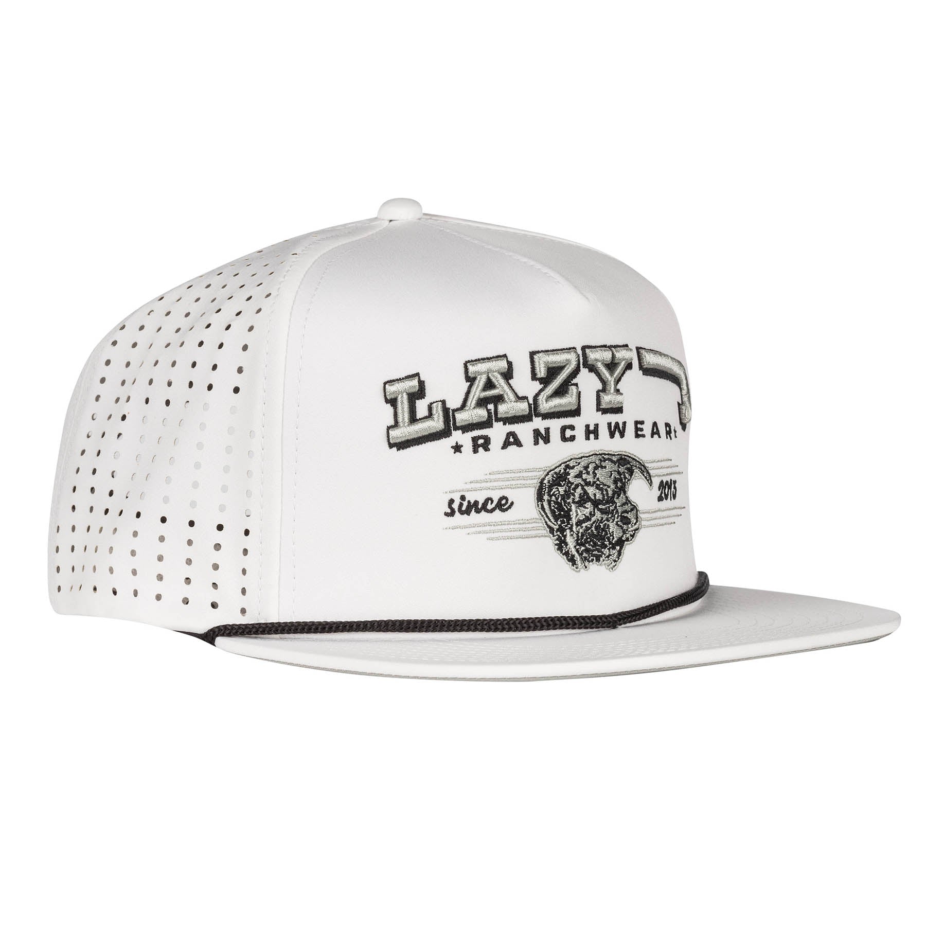 Lazy J Ranch White Hereford Bull Western Performance Rope Trucker Hat