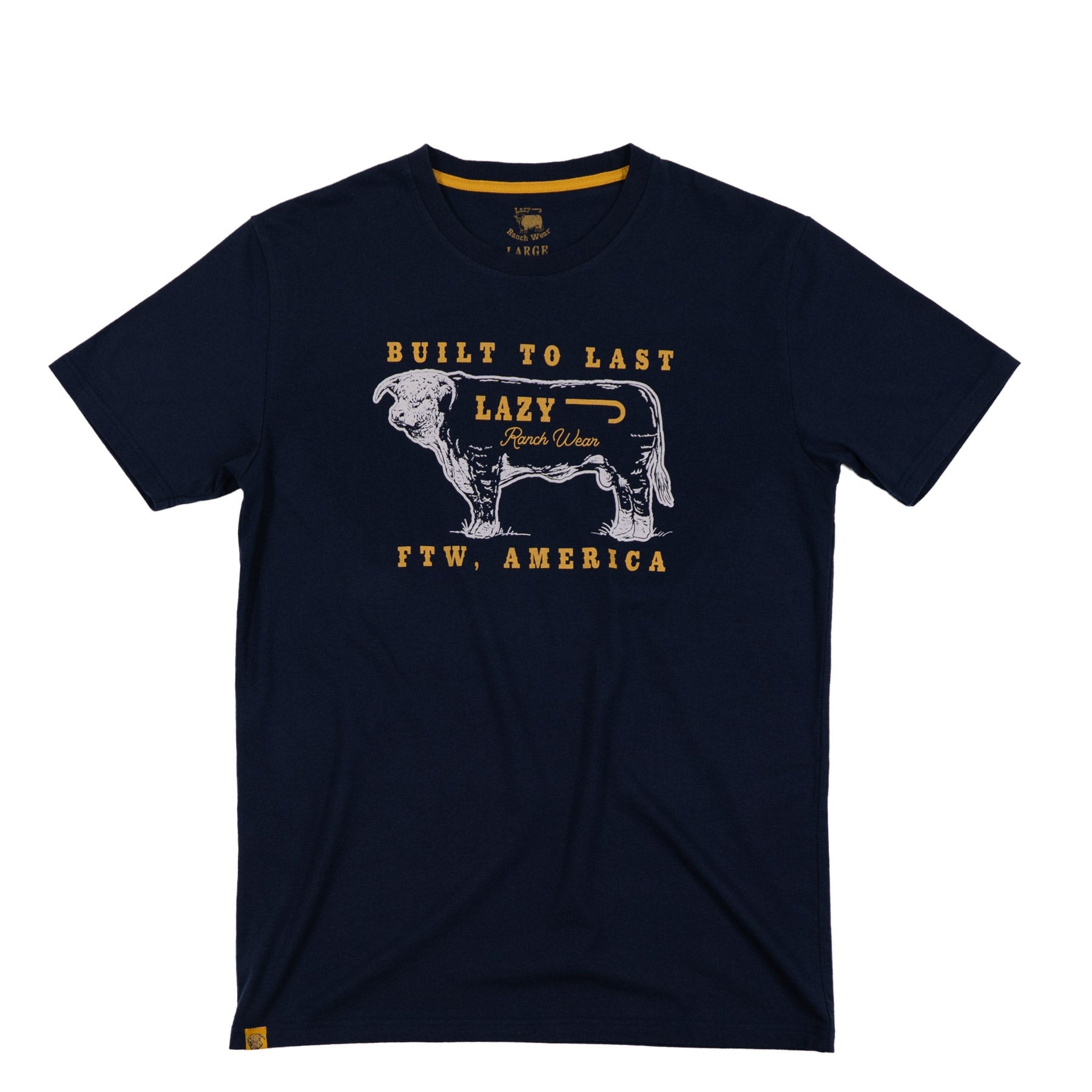 Lazy J Ranch Built To Last Short Sleeve T-Shirt - Navy