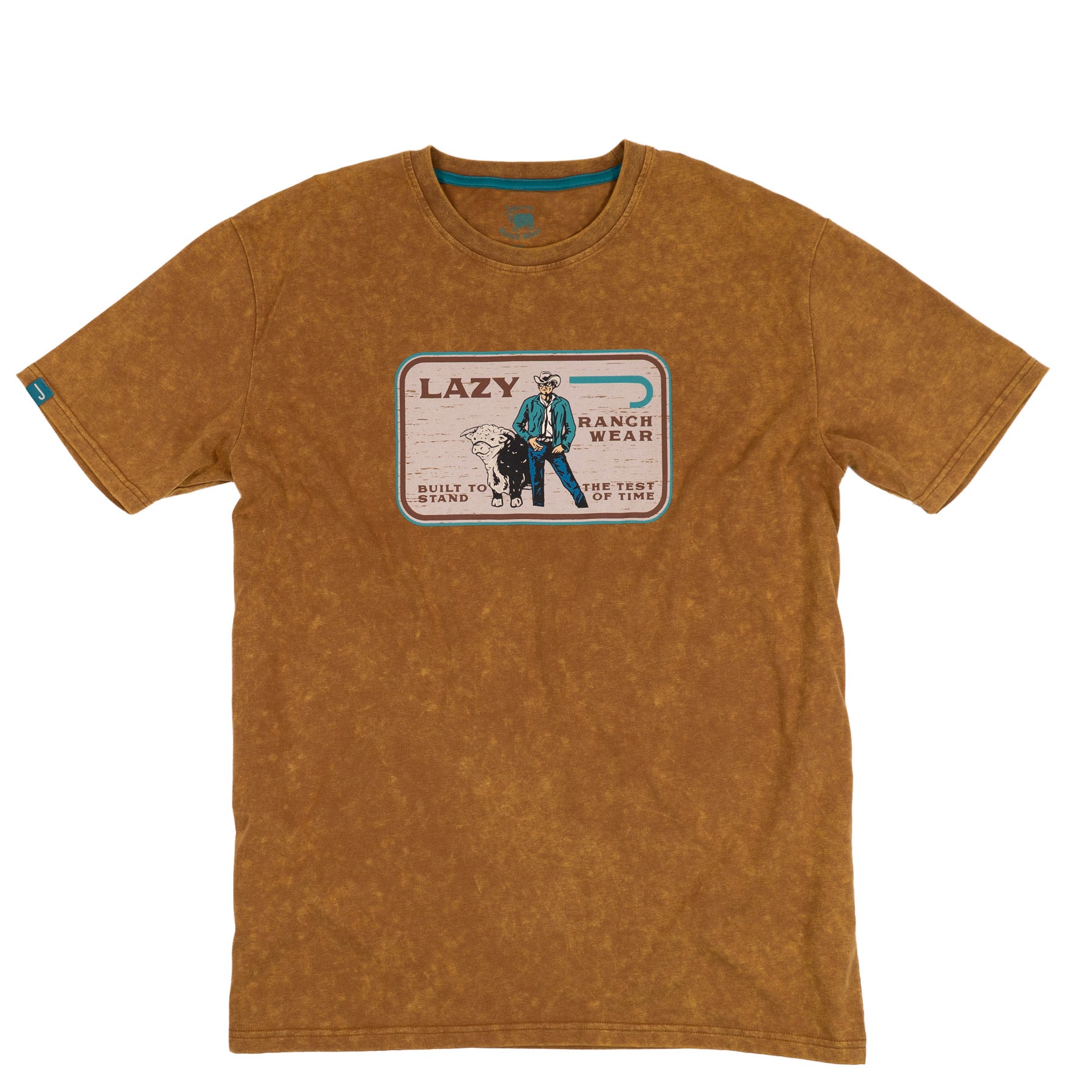 Lazy J Ranch Retro Stockman Patch Mineral Wash Short Sleeve T-Shirt